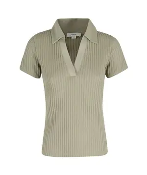 Vince Ribbed Collared T-shirt