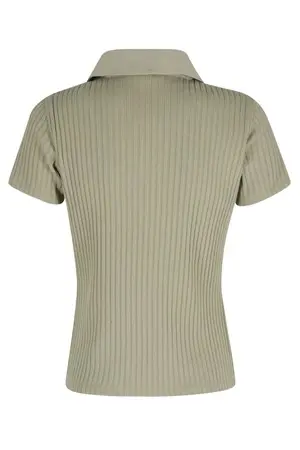 Vince Ribbed Collared T-shirt