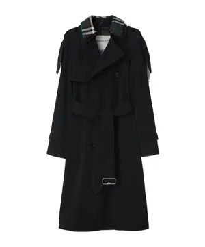 Burberry Double Breasted Belted Trench Coat - Black