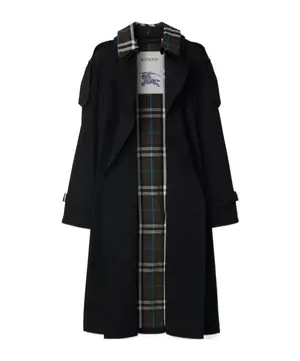 Burberry Double Breasted Belted Trench Coat - Black