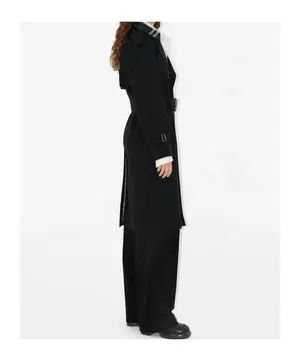 Burberry Double Breasted Belted Trench Coat - Black