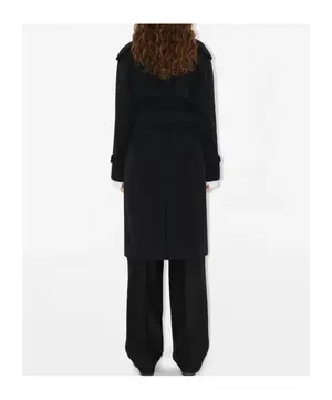 Burberry Double Breasted Belted Trench Coat - Black