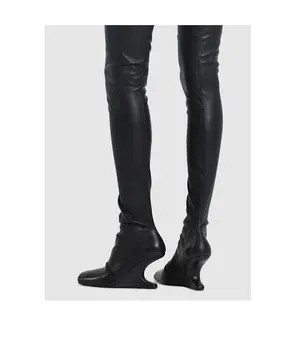 Rick Owens 80mm Cantilever Leather Sock Boots