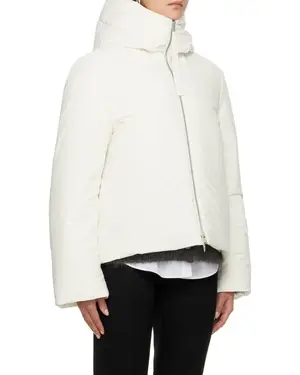 JIL SANDER Logo Hooded Down Jacket - White
