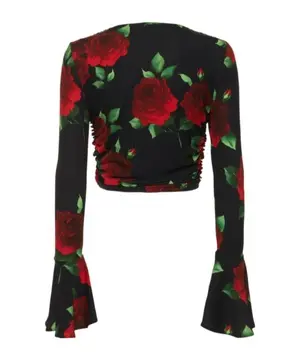 Magda Butrym Printed Jersey Long Sleeve Top