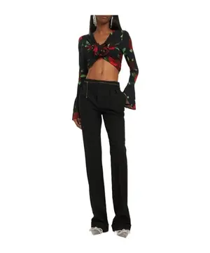 Magda Butrym Printed Jersey Long Sleeve Top