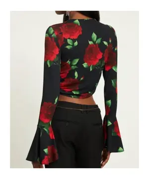 Magda Butrym Printed Jersey Long Sleeve Top