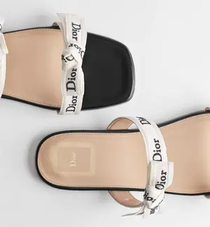 Dior J'adior Embroidered Cotton Sandals