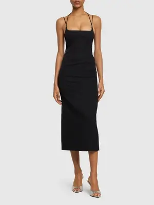 Attico Sleeveless Forked Detail Dress