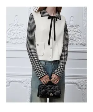 Dior Houndstooth Long Sleeve Jacket