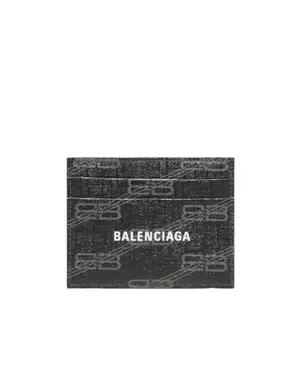 Balenciaga Logo Print Cardholder Wallet - Black