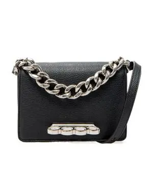 Alexander McQueen Four Ring Mini Bag - Black
