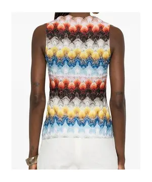 Missoni V-neck Sleeveless Textured Knit Vest
