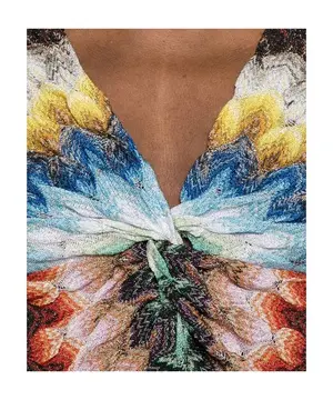Missoni V-neck Sleeveless Textured Knit Vest