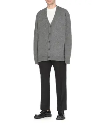 MAISON MARGIELA Buttoned Knitted Cardigan - Grey
