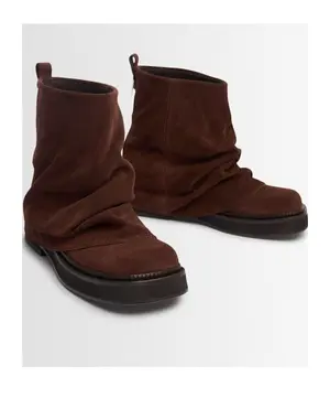 Attico 30mm Mini Robin Suede Combat Boots - Brown
