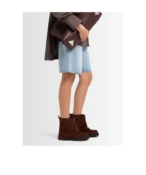 Attico 30mm Mini Robin Suede Combat Boots - Brown