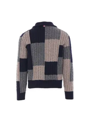 Thom Browne Checked Knitted Cardigan