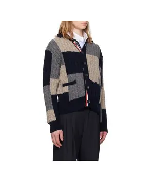 Thom Browne Checked Knitted Cardigan
