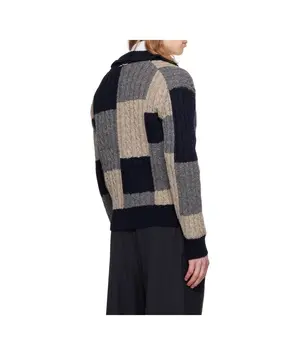 Thom Browne Checked Knitted Cardigan