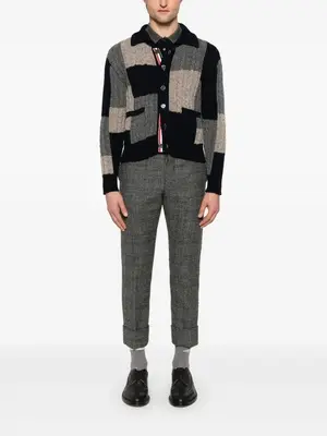 Thom Browne Checked Knitted Cardigan