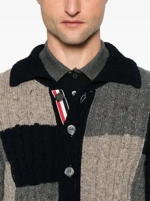 Thom Browne Checked Knitted Cardigan