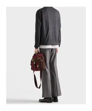 Prada Ribbed V-neck Sweater - Anthracite Grey
