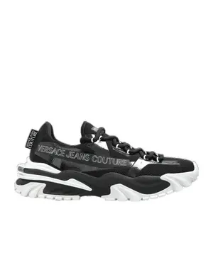 Versace Logo Print Low-top Sneakers - Black
