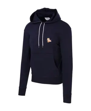 Maison Kitsuné Logo Embroidered Hooded Sweatshirt