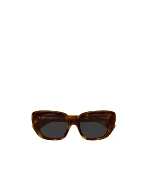 Saint Laurent Rectangle-frame Logo Detail Sunglasses - Black
