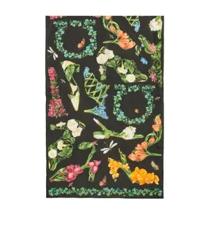 FERRAGAMO Eden Shoes Print Silk Scarf - Black