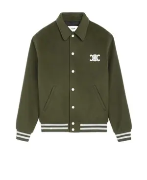 Celine Varsity Jacket With Hood In Double Faced Cashmere - No