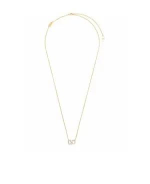 Valentino Garavani Vlogo Embellished Chain Necklace - Golden