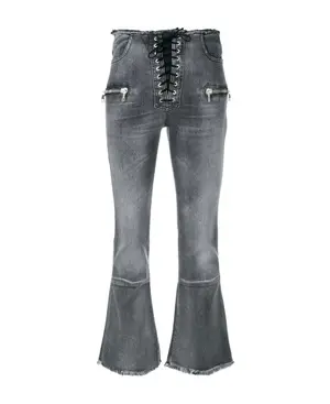 BEN TAVERNITI UNRAVEL PROJECT Lace-up Cropped Jeans