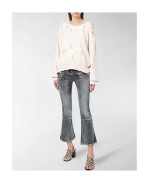 BEN TAVERNITI UNRAVEL PROJECT Lace-up Cropped Jeans