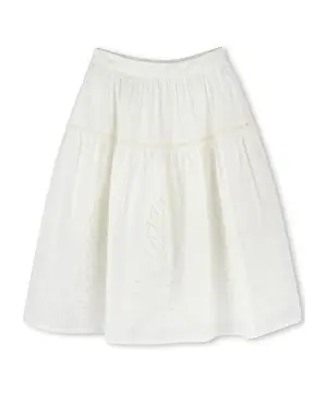 Chloé Elastic Waist Skirt With Trapeze Lace Detailing