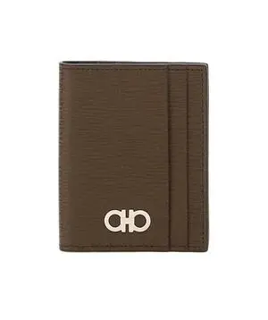 FERRAGAMO Bi-fold Leather Card Holder - Brown