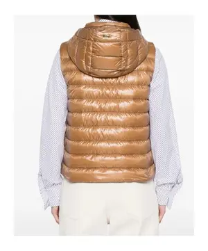 Herno Drawstring Collar Waistcoat - Light Brown