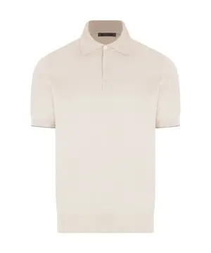 Brunello Cucinelli Short-sleeved Polo Shirt - Ivory/tree Bark