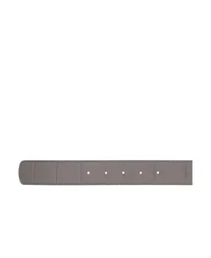 FERRAGAMO Gancini Buckle Leather Belt - Gray