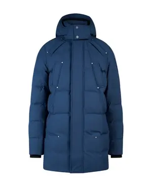 Moose Knuckles Detachable Hood Padded Coat - Blue