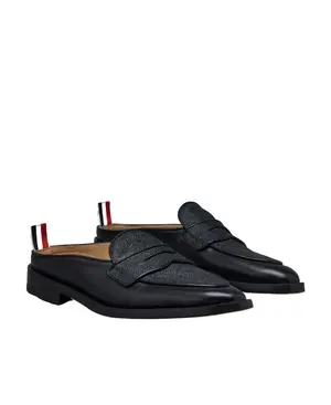 Thom Browne Grained Leather Mule Loafers