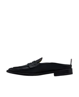 Thom Browne Grained Leather Mule Loafers