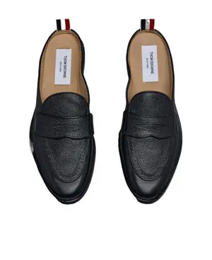 Thom Browne Grained Leather Mule Loafers