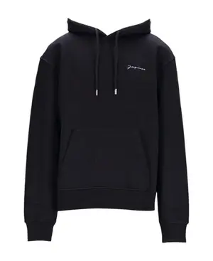 Jacquemus Logo Detailed Drawstring Hoodie - Black