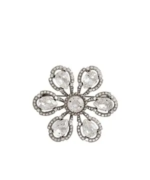 Dolce & Gabbana Floral Embellished Brooch - Gray