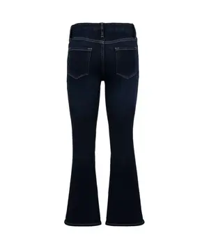 FRAME Cropped Flared Jeans With Contrast Stitching - Black