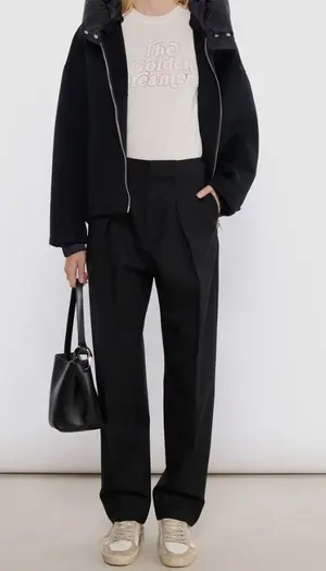 Soeur Ferrel Pleated Straight-leg Trousers - Black