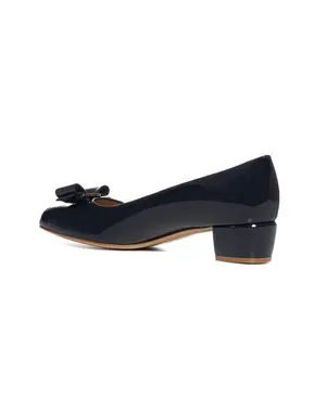 FERRAGAMO Vara Patent Pumps With Bow Detailing - Black