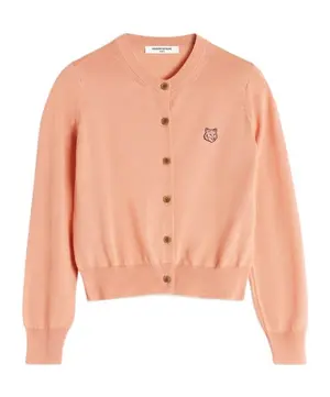 Maison Kitsuné Bold Fox Head Patch Regular Cardigan - Gerbera Red